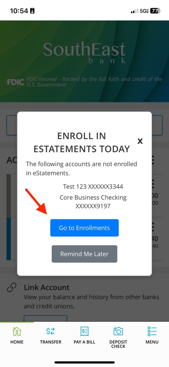 How to Enroll in eStatements - SouthEast Bank